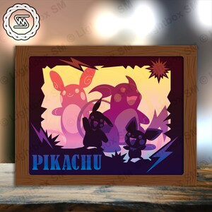 Pokemon 7 Paper Cut Light Box Template Files, Shadow Box, 3D Papercut ...