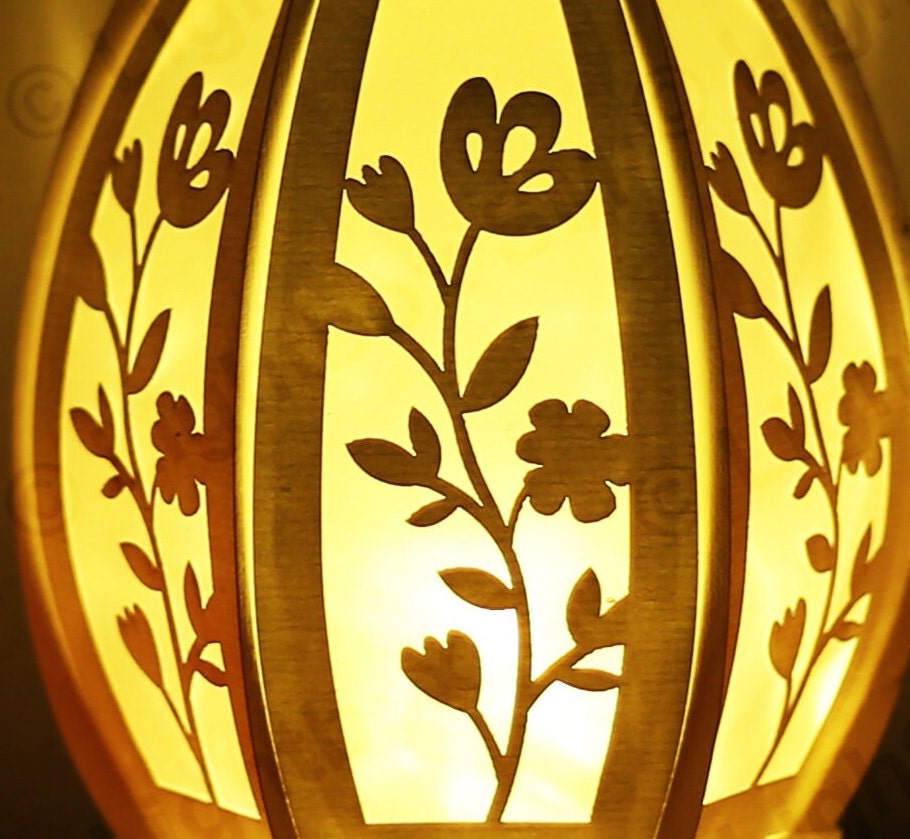3D Egg Lamp Ver 2 - Paper Cut Lamp Easter - Paper Cutting Template ...