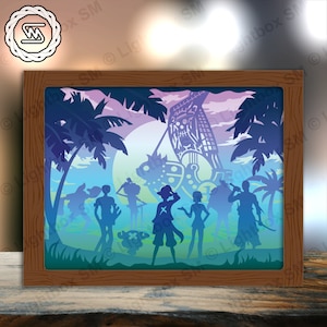 One Piece - Paper Cut Light Box Template Files, Shadow Box, 3D Papercut ...