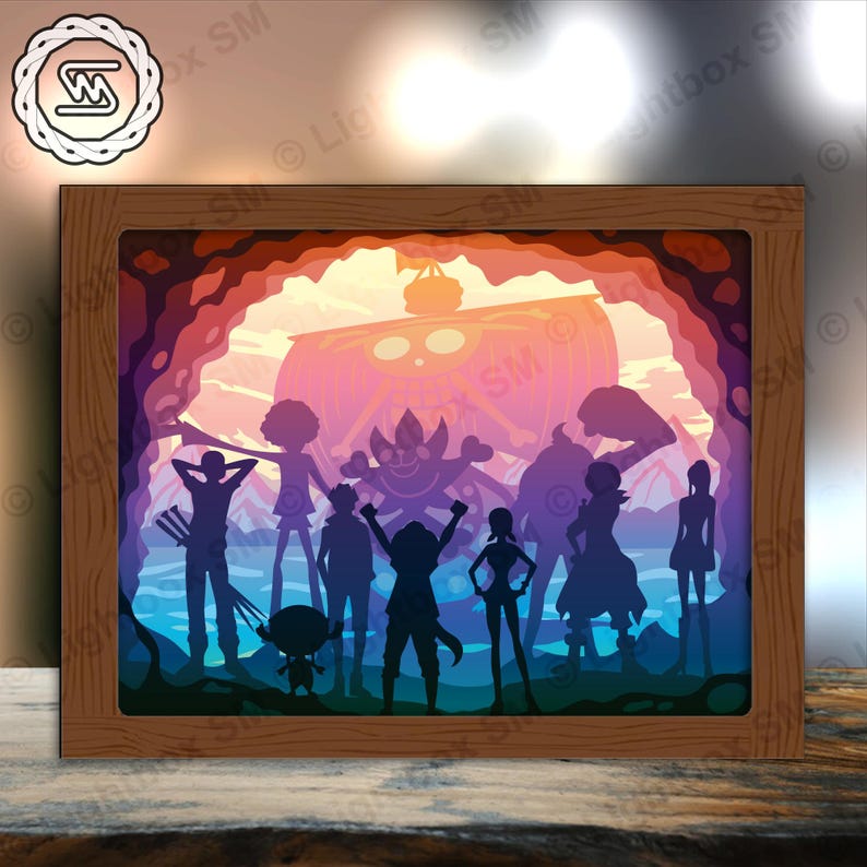 One Piece V21 Papercut Light Box Template: 3D Shadow Box SVG (digital ...