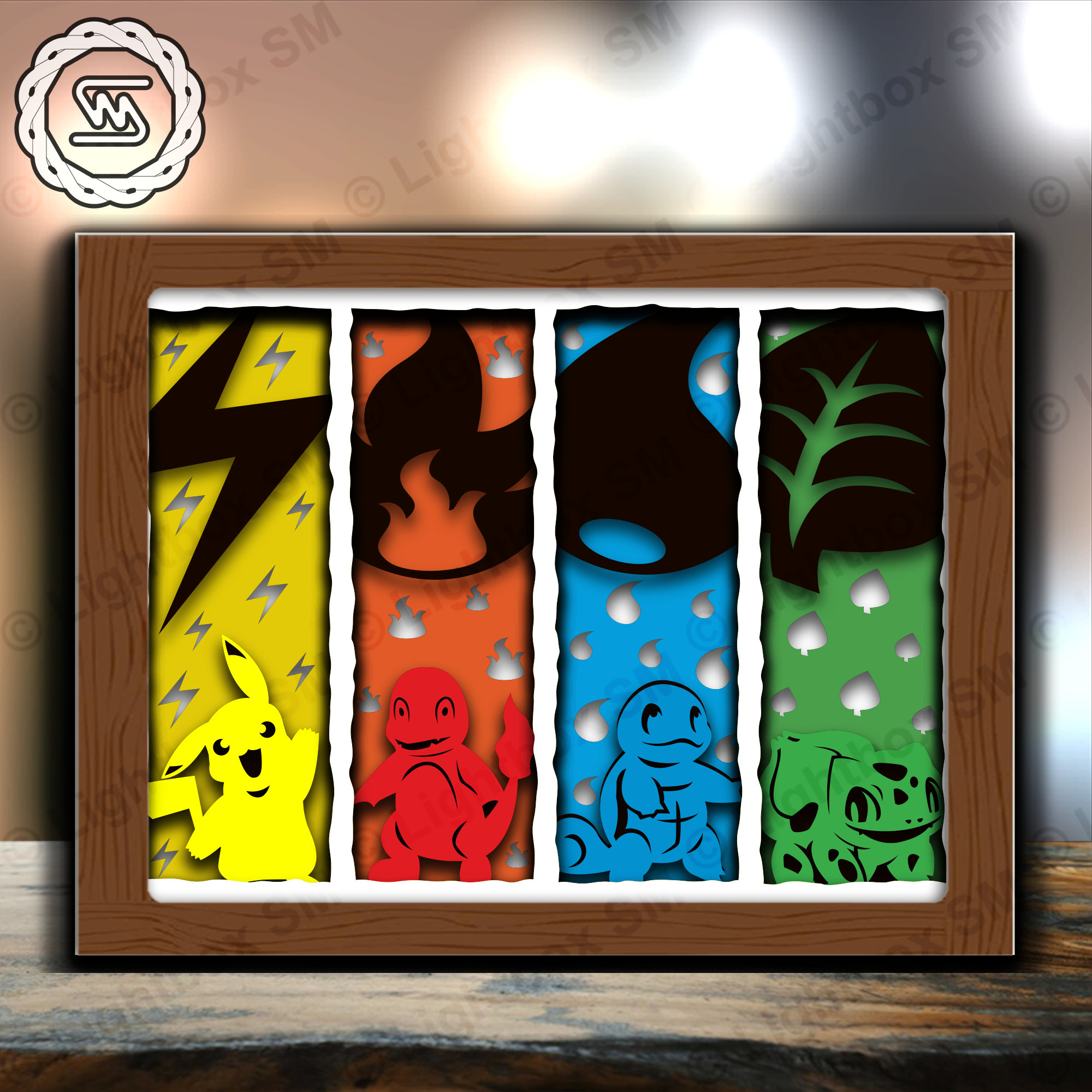 Pokemon 37 - Paper Cut Light Box Template Files, Shadow Box, 3D ...