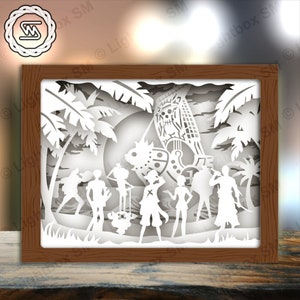 One Piece - Paper Cut Light Box Template Files, Shadow Box, 3D Papercut ...