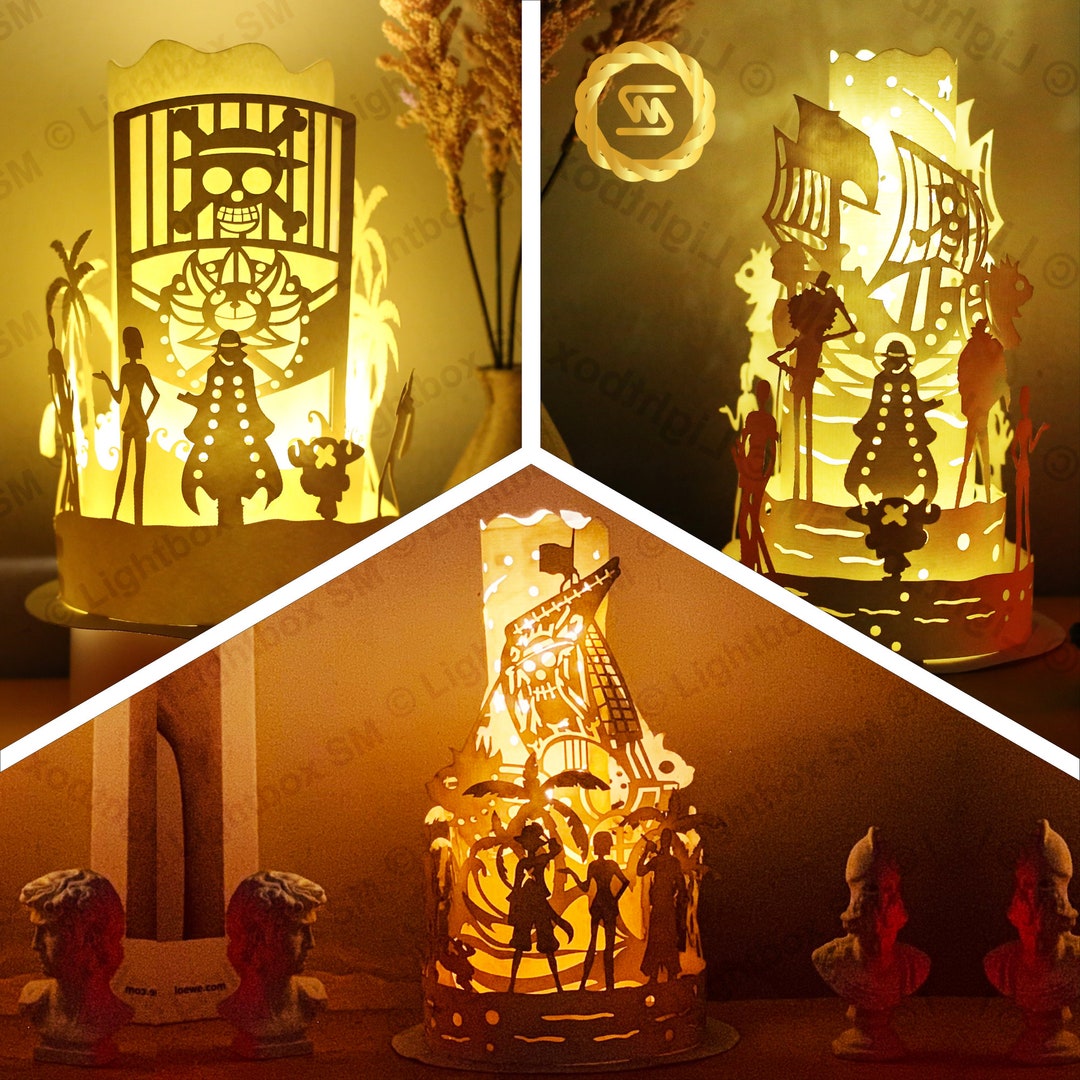 Combo 3 Paper Cut Lantern One Piece - Paper Cut Lamp Merry Christmas ...