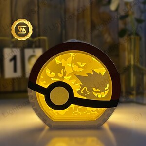 Combo 3 Pokeball Lightbox , Shadow Box, 3D Papercut Lightbox Svg File ...