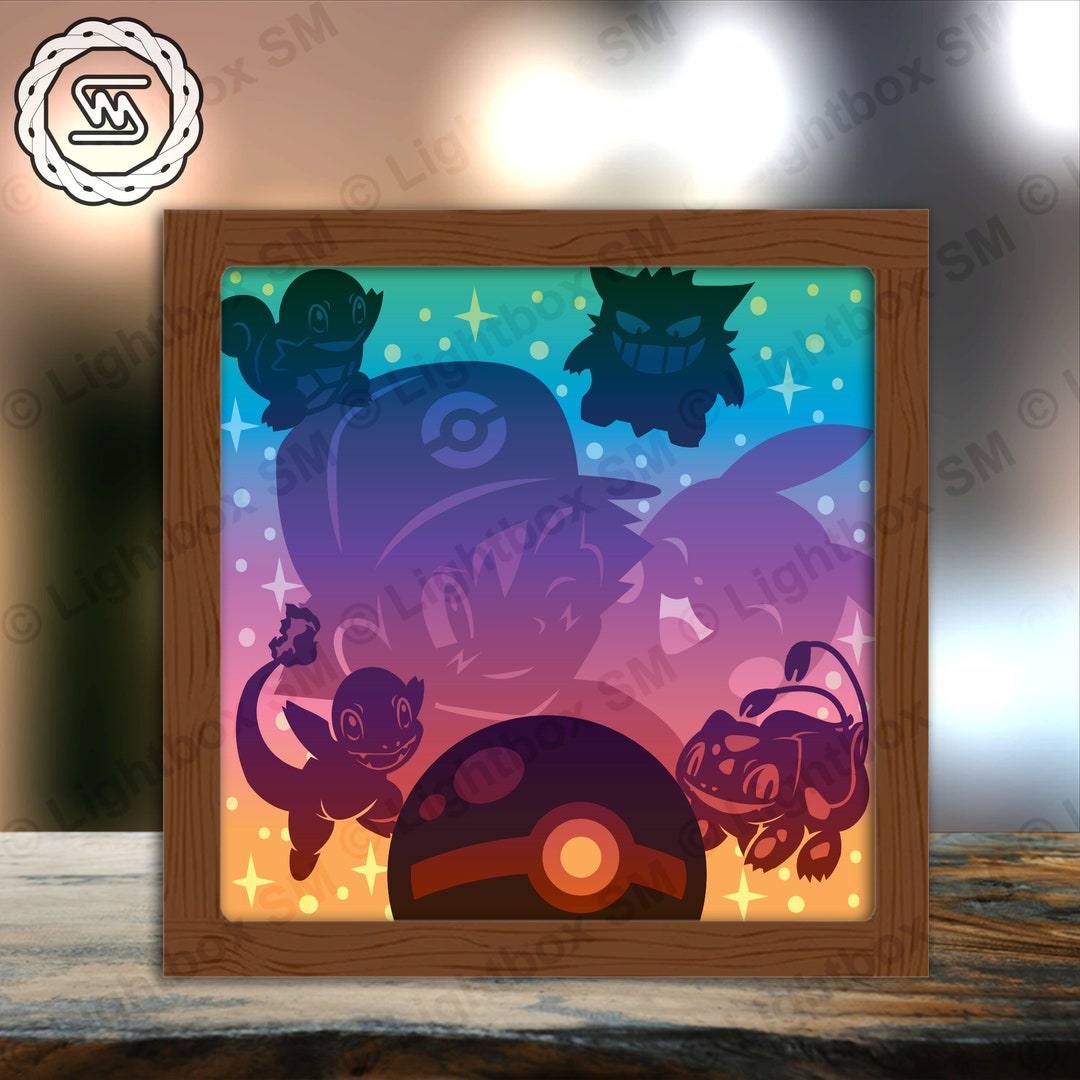 Pokemon Paper Cut Light Box Template Files, Shadow Box, 3D Papercut ...