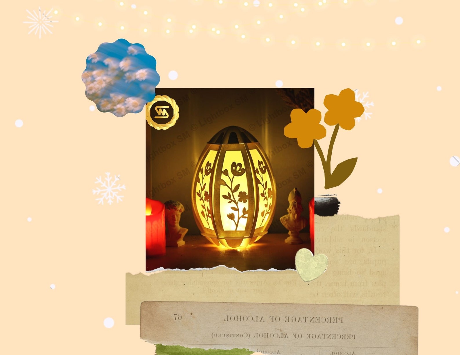3D Egg Lamp Ver 9 - Paper Cut Lamp Easter - Paper Cutting Template ...