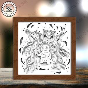 Pokemon 11 - Paper Cut Light Box Template Files, Shadow Box, 3D ...
