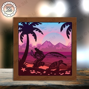Stitch 3 Paper Cut Light Box Template Files, Shadow Box, 3D Papercut ...