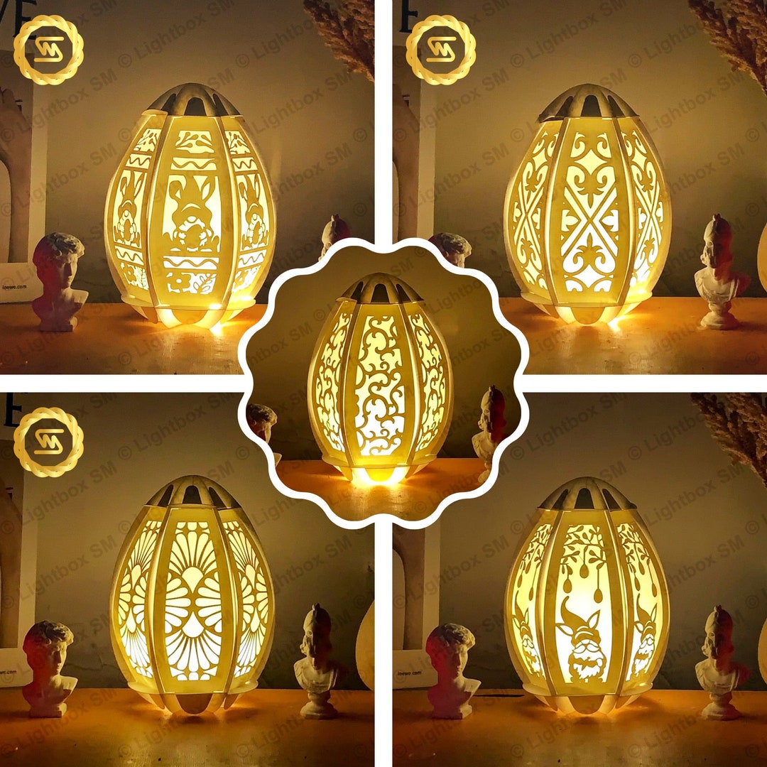 Combo 4 Get 1 Free Egg Lamp Ver 2 - Paper Cut Lamp Easter - Paper ...