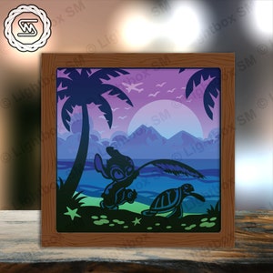 Stitch 3 Paper Cut Light Box Template Files, Shadow Box, 3D Papercut ...
