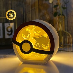 Combo 3 Pokeball Lightbox , Shadow Box, 3D Papercut Lightbox Svg File ...