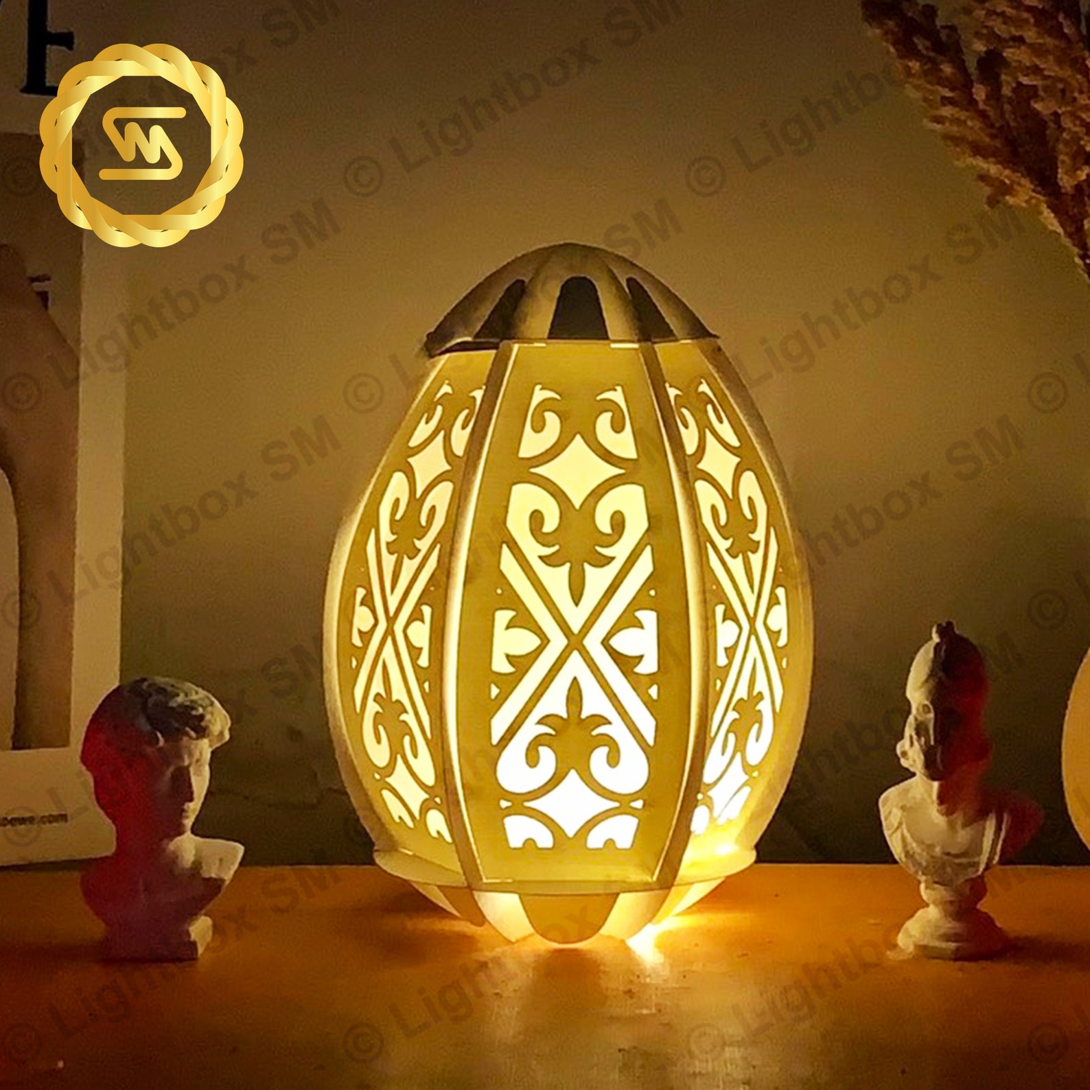 3D Egg Lamp Ver 8 - Paper Cut Lamp Easter - Paper Cutting Template ...