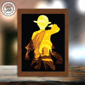 One Piece Paper Cut Light Box Template: 3D Shadow Box SVG (digital ...