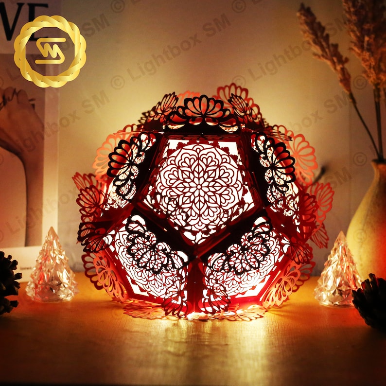 Mandala Pentagon Lantern christmas Xmas 3D Cricut - Etsy