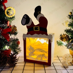 Stitch Santa Claus Chimney Box - Paper Cut Light Box Template Files ...