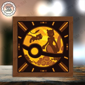 Pokemon 21 - Paper Cut Light Box Template Files, Shadow Box, 3D ...