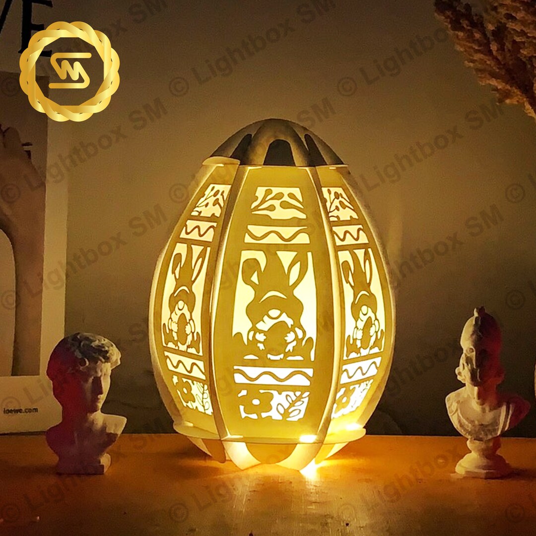 3D Egg Lamp Ver 6 - Paper Cut Lamp Easter - Paper Cutting Template ...