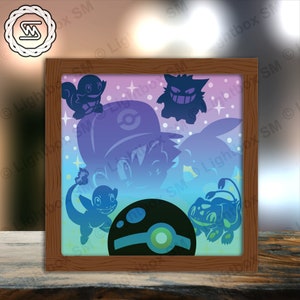 Pokemon - Paper Cut Light Box Template Files, Shadow Box, 3D Papercut ...
