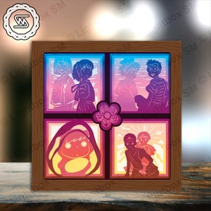 Anime - Paper Cut Light Box Template Files, Shadow Box, 3D Papercut ...