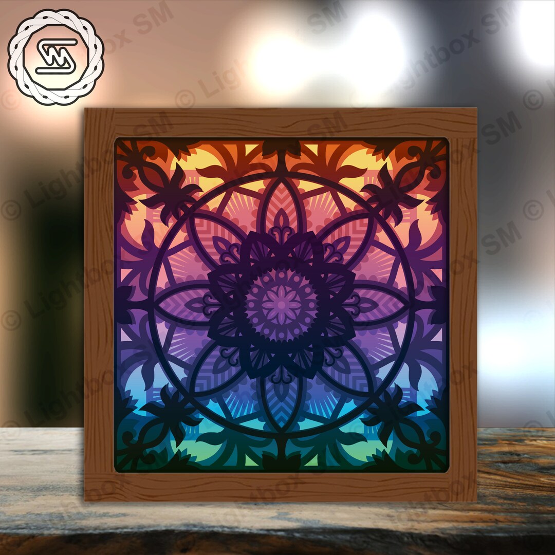 Mandala 5 - Paper Cut Light Box Template Files, Shadow Box, 3D Papercut ...