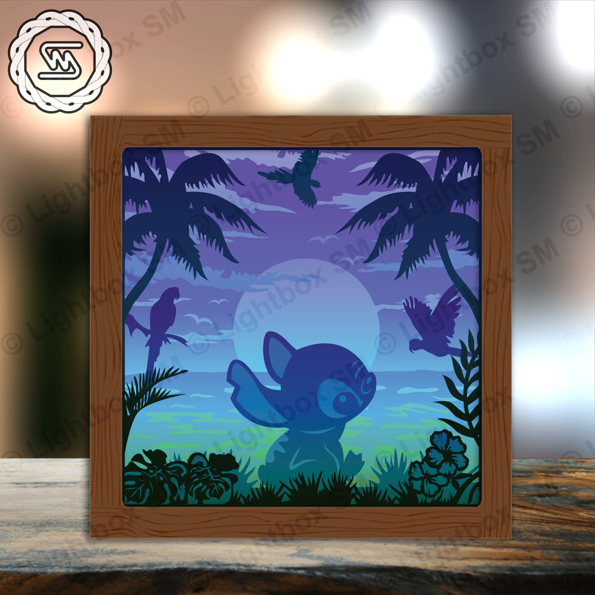 Stitch 2 Paper Cut Light Box Template Files Shadow Box 3D - Etsy Canada