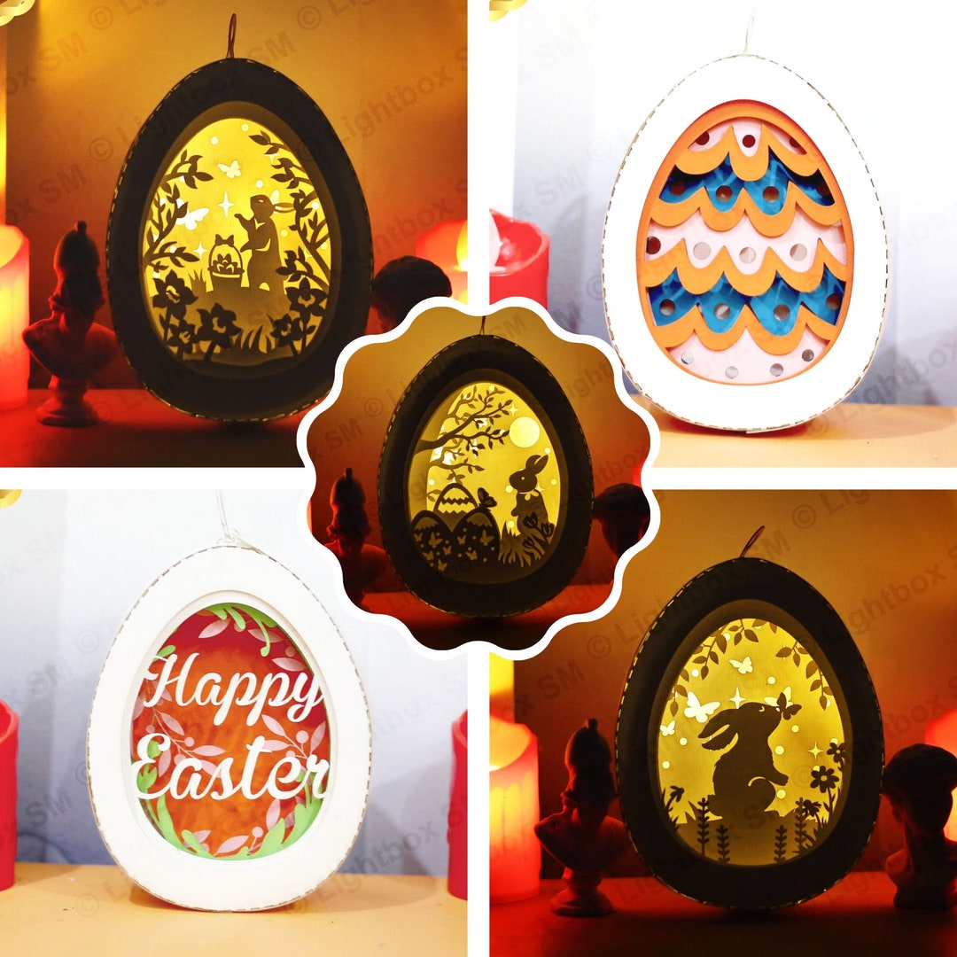 Combo 5 Easter Egg - Paper Cut Lamp Easter - Paper Cutting Template ...