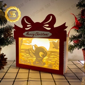 Stitch Christmas Gift Box 1 - Paper Cut Light Box Template Files ...