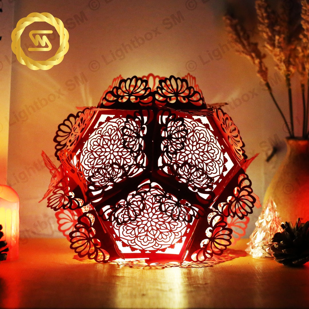 Mandala Pentagon Lantern -christmas - Xmas -3D, Cricut, Silhouette - Etsy