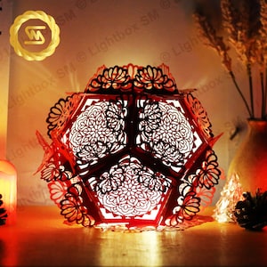 Mandala Pentagon Lantern -christmas - Xmas -3D, Cricut, Silhouette - Etsy