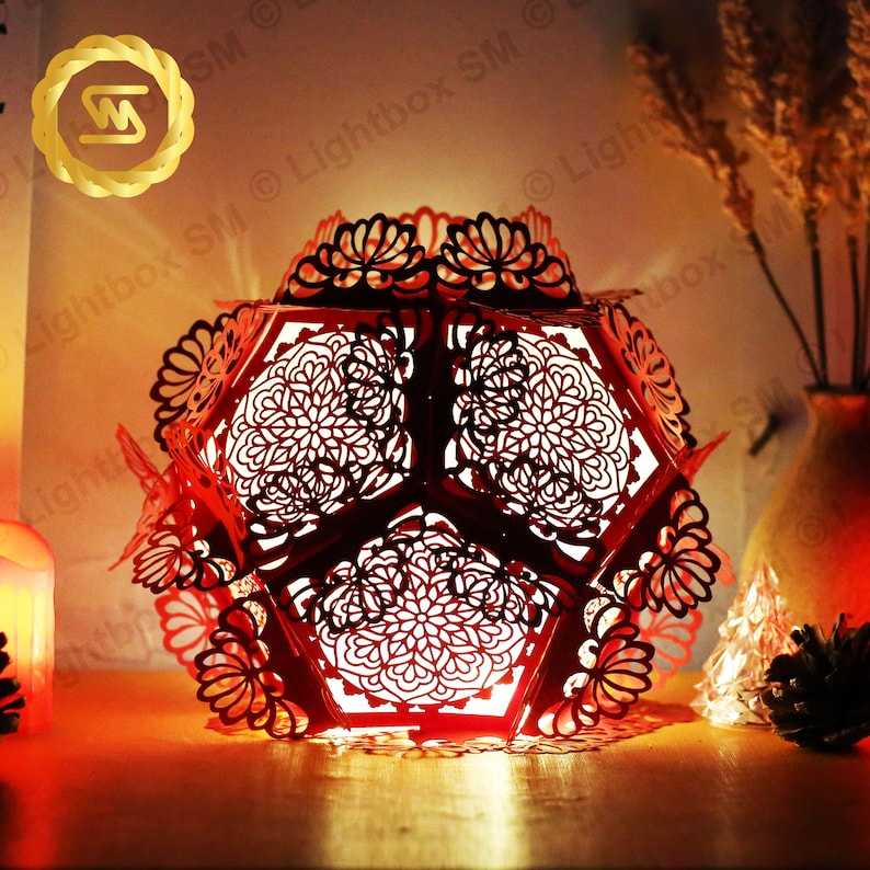 Mandala Pentagon Lantern christmas Xmas 3D Cricut - Etsy