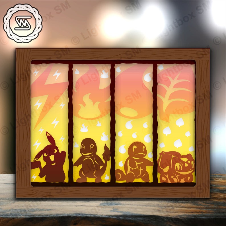 Pokemon 37 - Paper Cut Light Box Template Files, Shadow Box, 3D ...