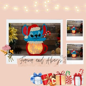Stitch Hot Cocoa Santa Clauses - Paper Cut Light Box Template Files ...