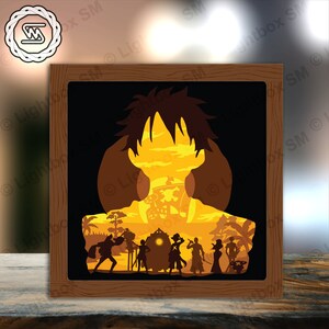One Piece 8 - Paper Cut Light Box Template Files, Shadow Box, 3D ...