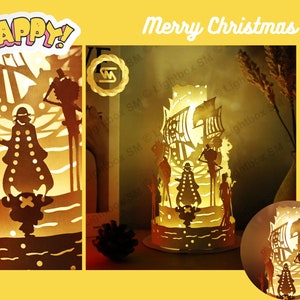 Paper Lanterns One Piece 2- Paper Cut Lamp Merry Christmas - Paper ...