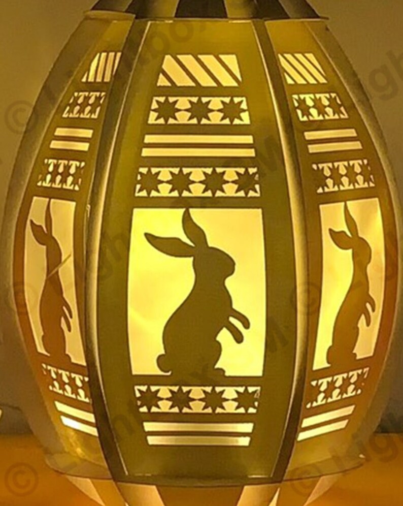 3D Egg Lamp Ver 4 - Paper Cut Lamp Easter - Paper Cutting Template ...