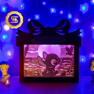 Stitch Christmas Gift Box 1 - Paper Cut Light Box Template Files ...