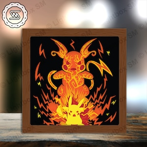 Combo 4 Get 1 Free Lightbox Pokemon Ver 2- Paper Cut Light Box Template ...