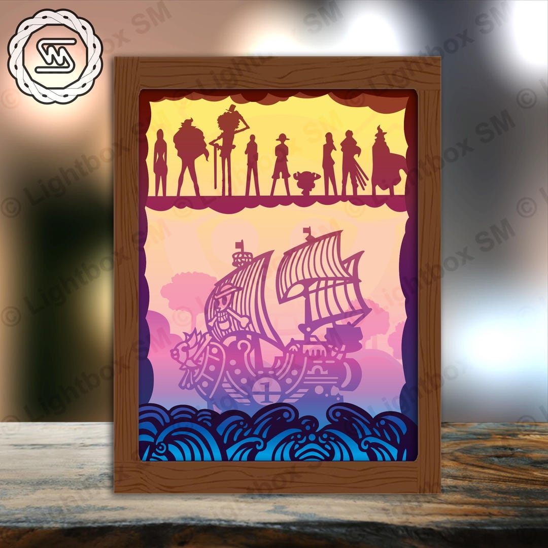 One Piece 3D Shadow Box SVG: Paper Cut Light Box Template (digital ...