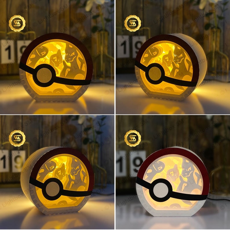 Pokeball Lightbox: 3D Papercut Shadow Box SVG File (digital Download ...