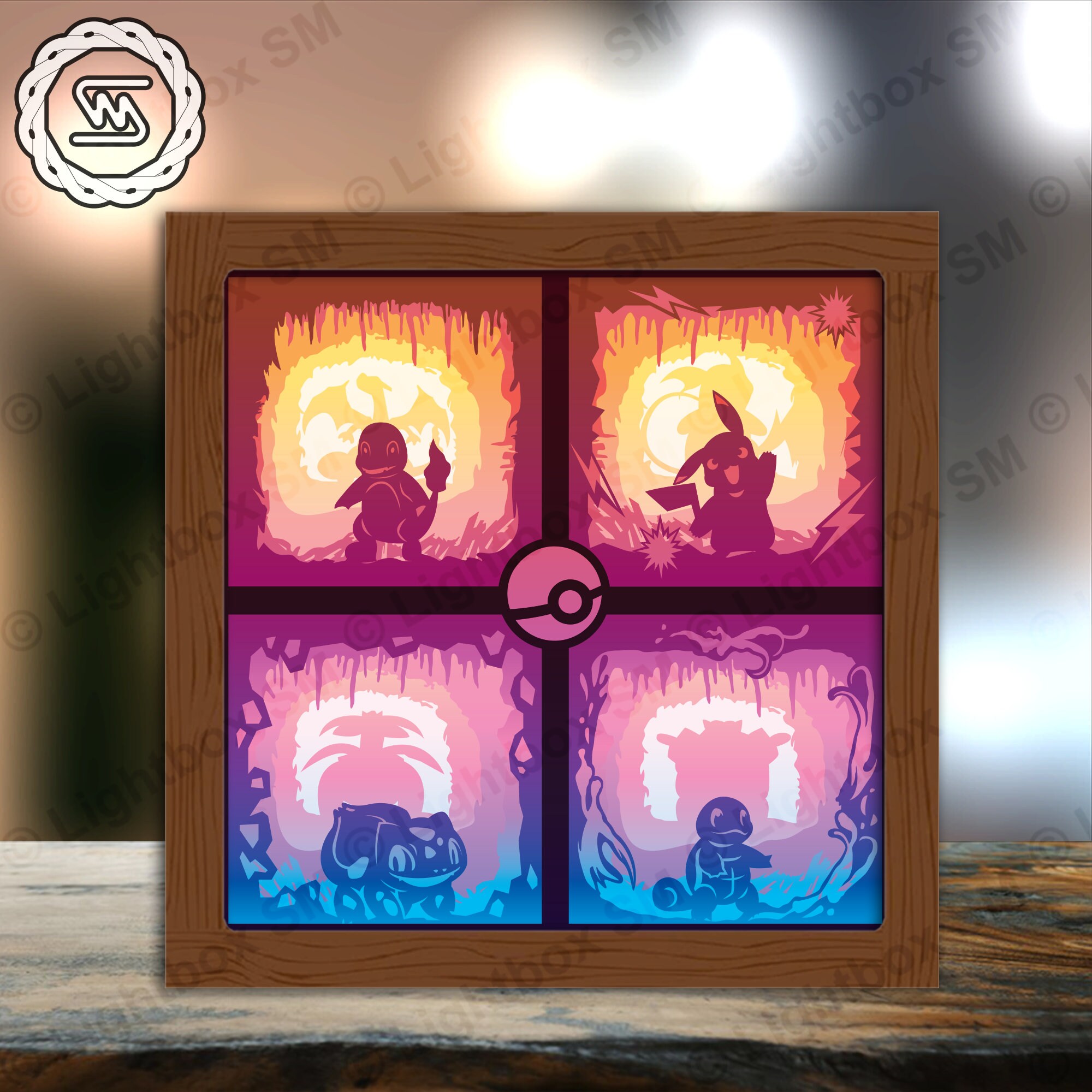 Pokemon 10 - Paper Cut Light Box Template Files, Shadow Box, 3D ...