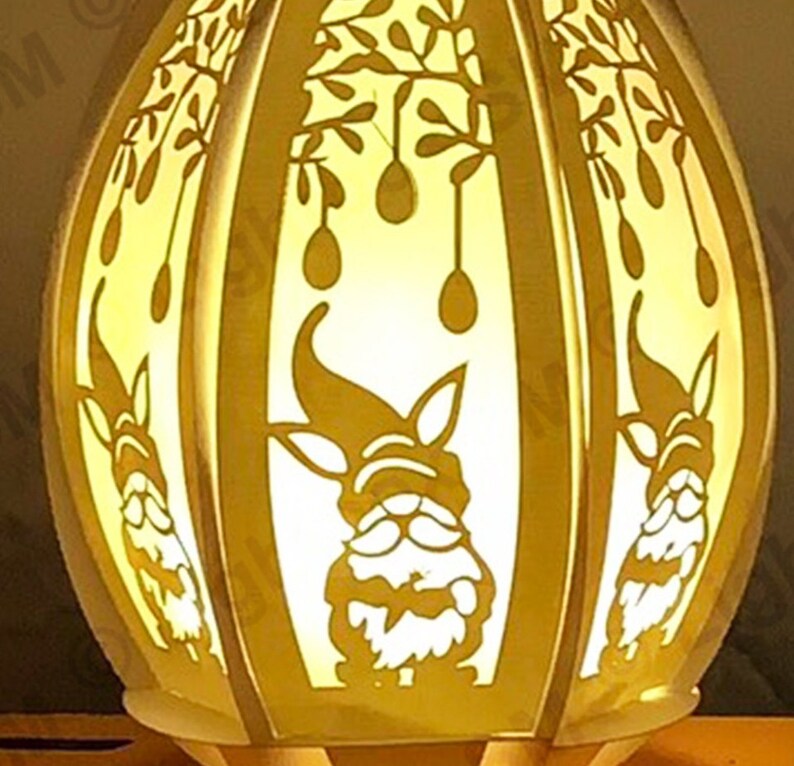 3D Egg Lamp Ver 5 - Paper Cut Lamp Easter - Paper Cutting Template ...