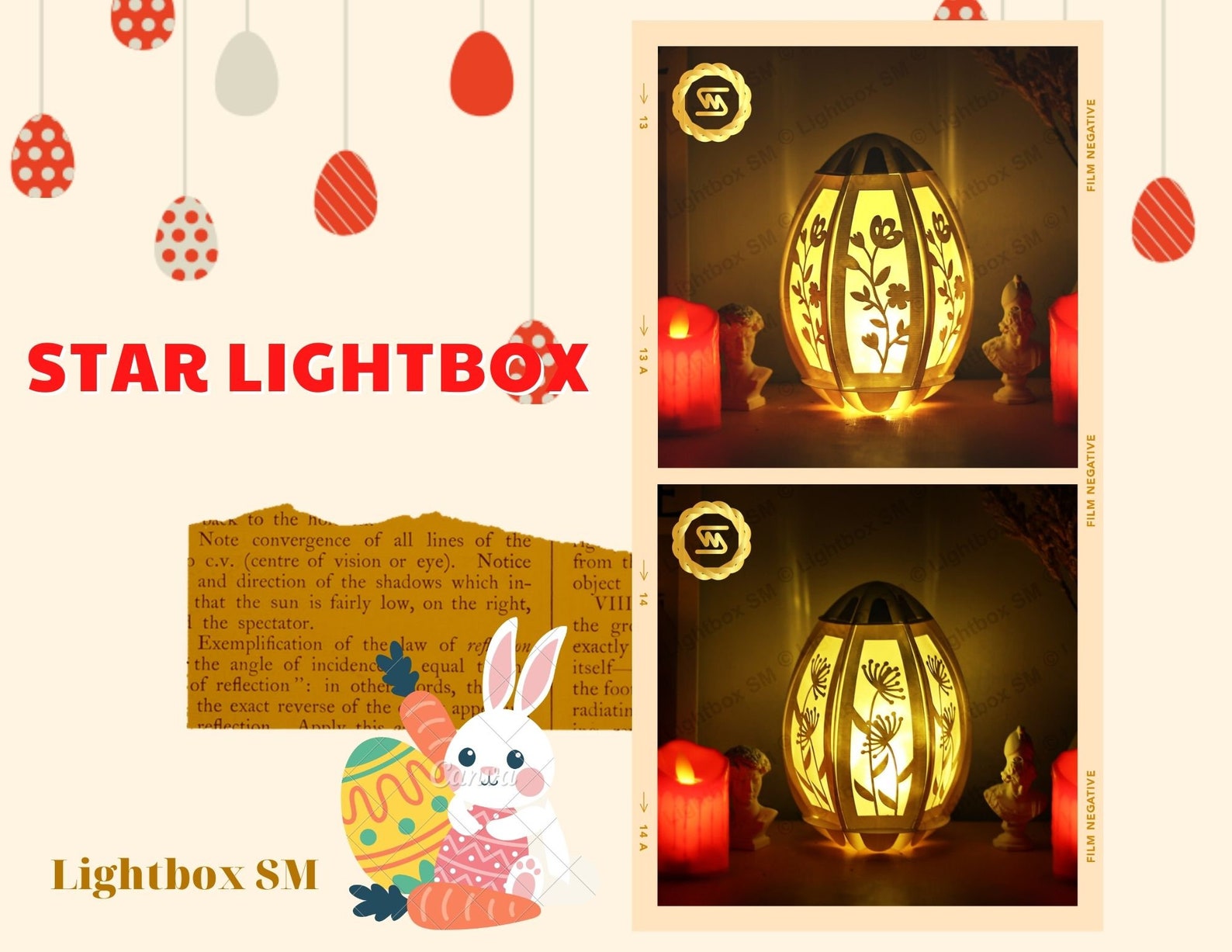 Combo 4 Get 1 Free Egg Lamp Ver 2 Paper Cut Lamp Easter - Etsy
