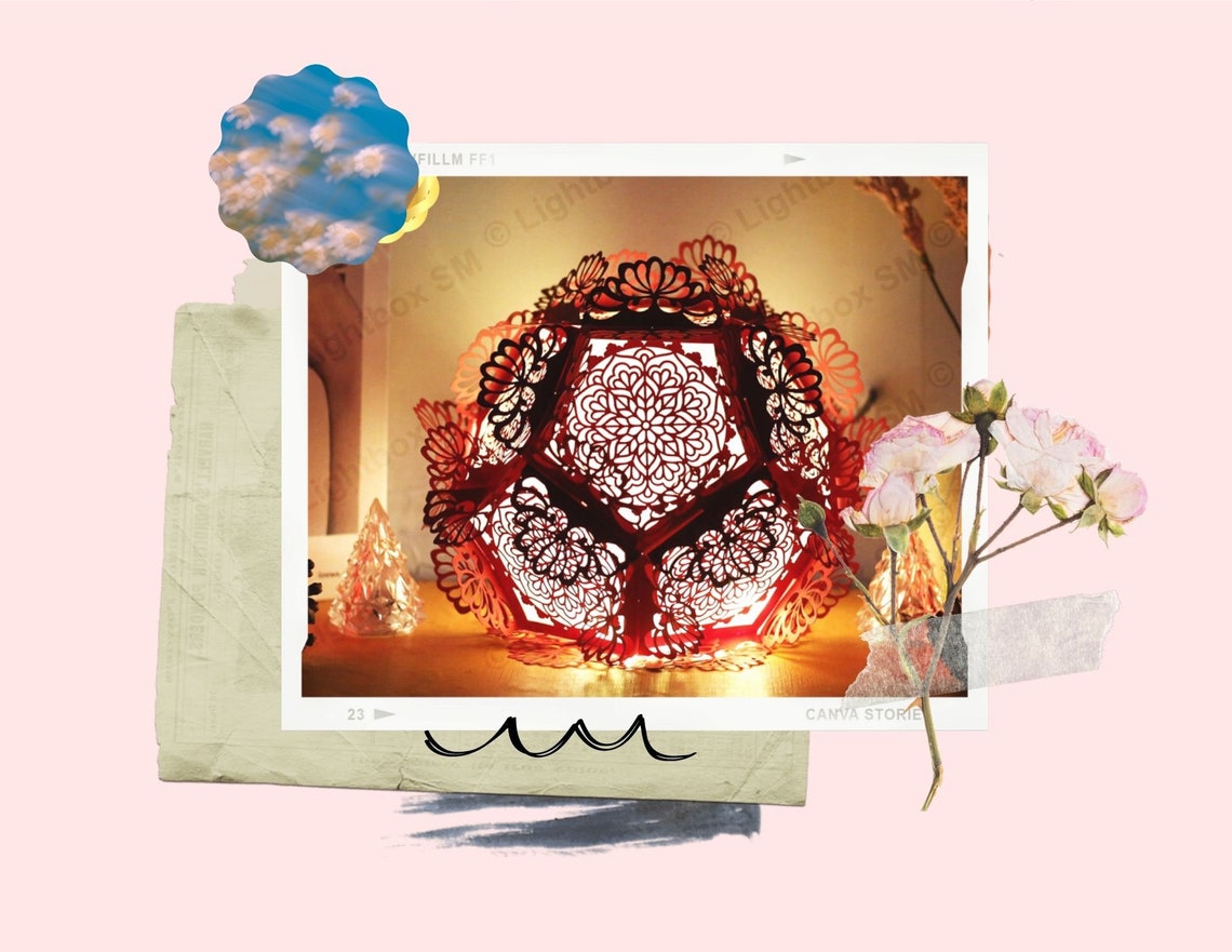 Mandala Pentagon Lantern -christmas - Xmas -3D, Cricut, Silhouette - Etsy