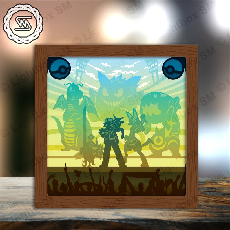 Pokemon 3 - Paper Cut Light Box Template Files, Shadow Box, 3D Papercut ...