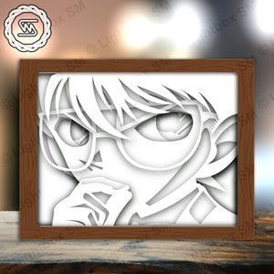 Conan Detective Animepaper Cut Light Box Template Files, 3D Papercut ...