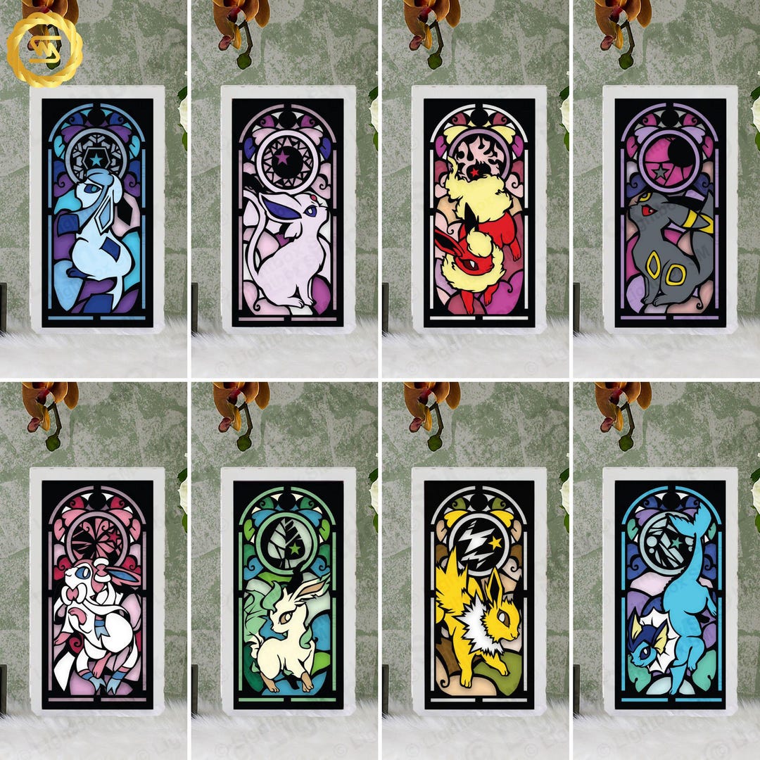 Combo 8 Pokemon Lightbox- Paper Cut Light Box Template Files, Shadow ...