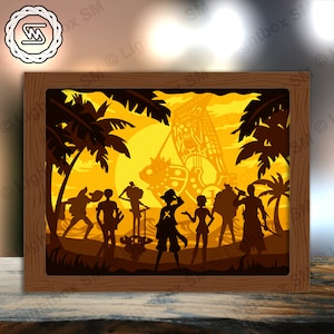 One Piece - Paper Cut Light Box Template Files, Shadow Box, 3D Papercut ...