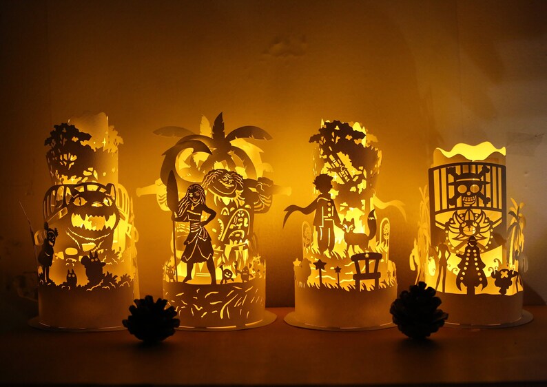 Paper Lanterns One Piece 2- Paper Cut Lamp Merry Christmas - Paper ...