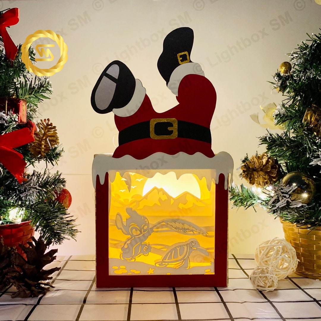 Stitch Santa Claus Chimney Box - Paper Cut Light Box Template Files ...