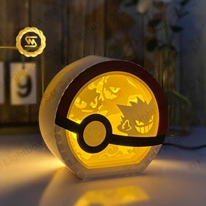 Combo 3 Pokeball Lightbox , Shadow Box, 3D Papercut Lightbox Svg File ...